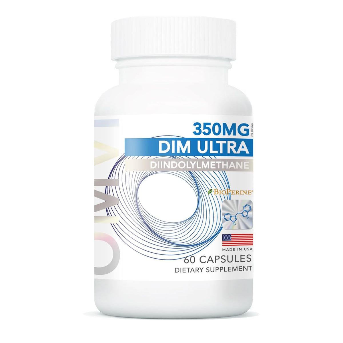 Omvi Formulas DIM Ultra 350mg 60 Capsules with Broccoli Extract, BioPe